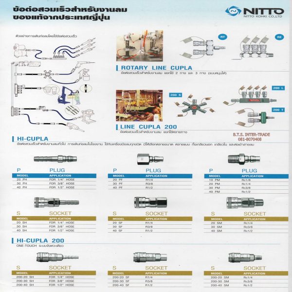 ข้อต่อ NITTO รุ่น 20PH - จัดจำหน่ายและซ่อมปั๊มลม